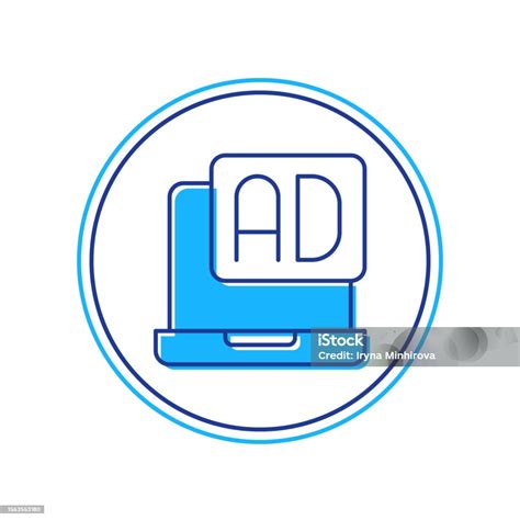 흰색 배경에 격리 된 윤곽 선명 광고 아이콘 마케팅 및 홍보 프로세스의 개념 반응형 광고 소셜 미디어 광고 벡터 가득 찬에 대한 스톡 벡터 아트 및 기타 이미지 Istock