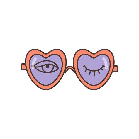 Premium Vector Heart Shaped Glasses Icon Iillustration In Cartoon