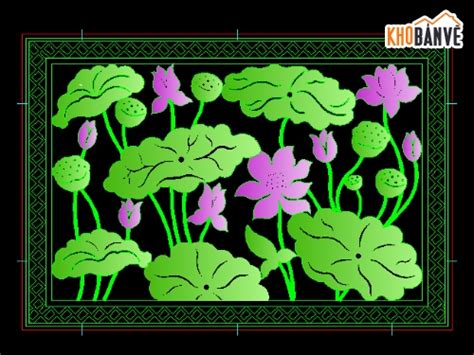 File Autocad B N V Thi T K Tranh Hoa Sen Cnc Trang Tr Nh Ch A