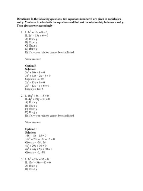 quadratic equations pdf equations mathematics