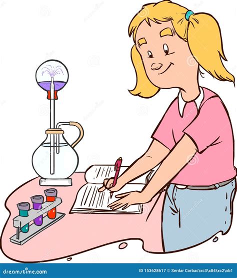 Adolescente Que Faz O Trabalho De Laborat rio Na Escola Ilustração do