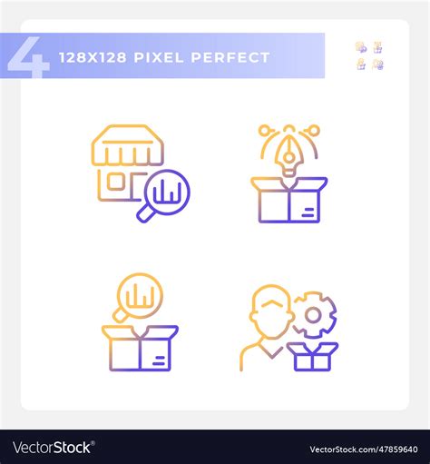 Pixel Perfect Product Management Icons Set Vector Image