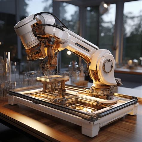 Ai Creates Images Car Factory 3d Automated Robot Arm Assembly Line Manufacturing Advanced Stock