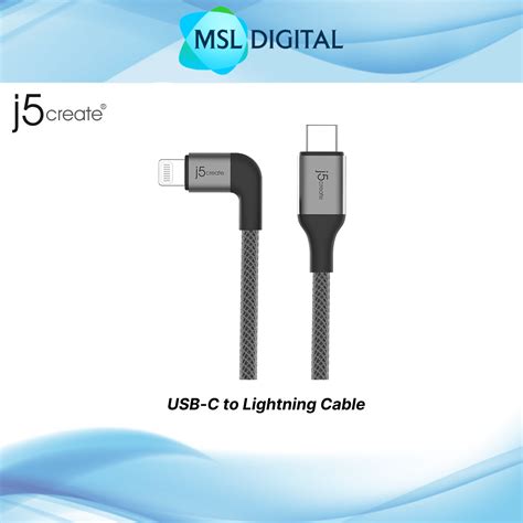 J Create L Shaped Type C To Lightning Cable Jalc Msl Digital Online Store