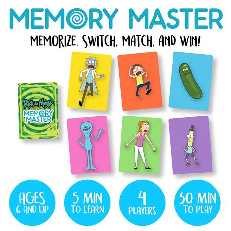 Rick Morty Memory Master Card Game NMR