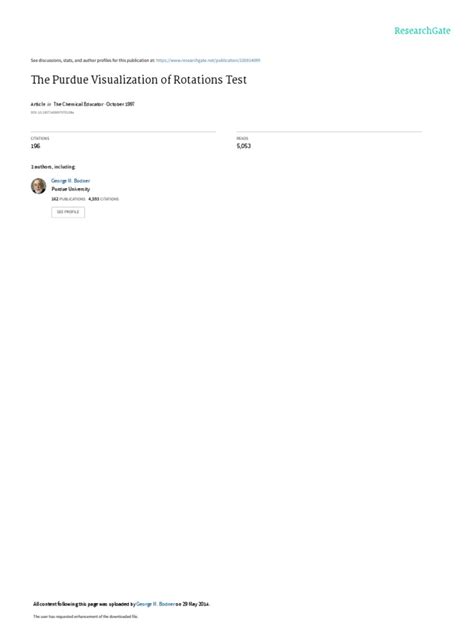 The Purdue Visualization Of Rotations Test The Chemical Educator