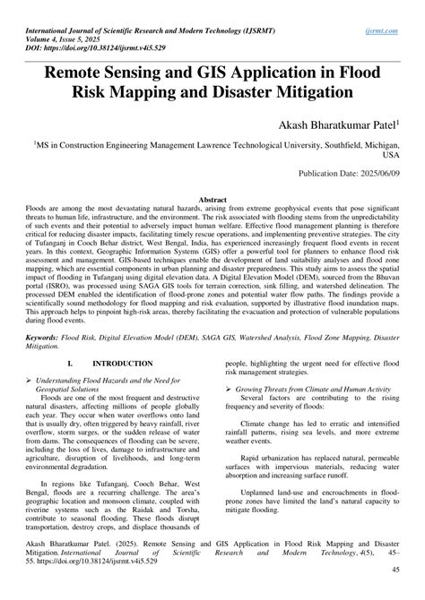 Pdf Remote Sensing And Gis Application In Flood Risk Mapping And