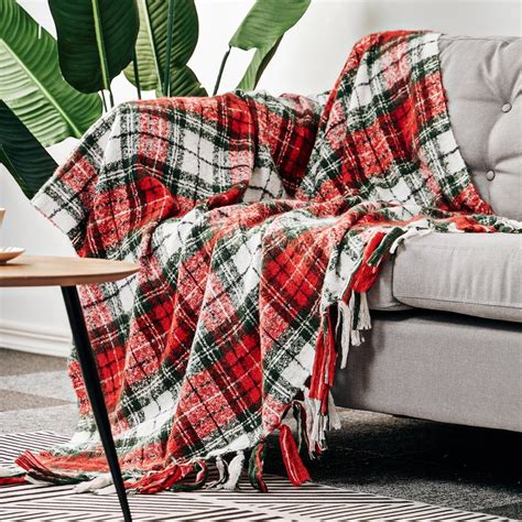 Lalifit Christmas Home Decorations Super Soft Fluffy Plaid Throw