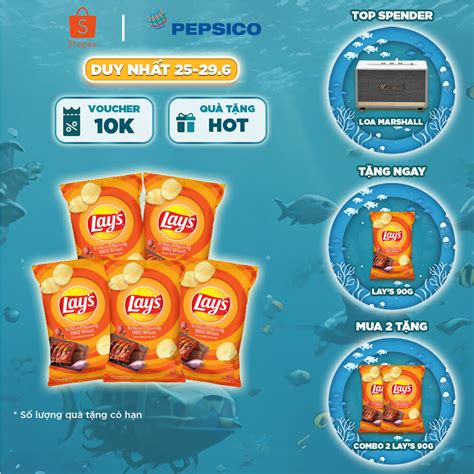 Combo gói Snack Khoai Tây Lay s Vị Sườn Nướng BBQ x g gói Shopee Việt Nam