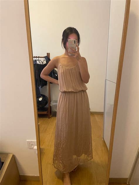 Silk Dress Nude Womens Fashion Dresses And Sets Dresses On Carousell