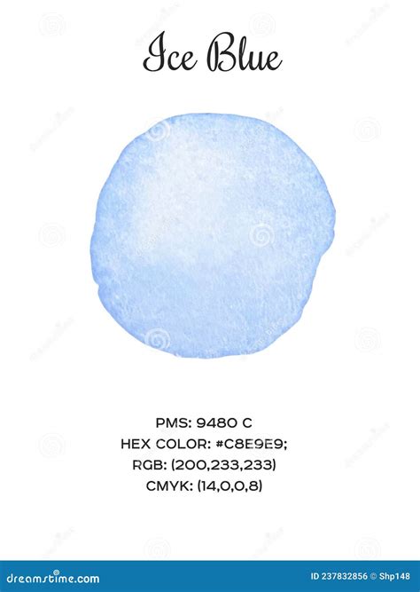Watercolor Blue Tone Color Shade Cards With Code And Name Stock