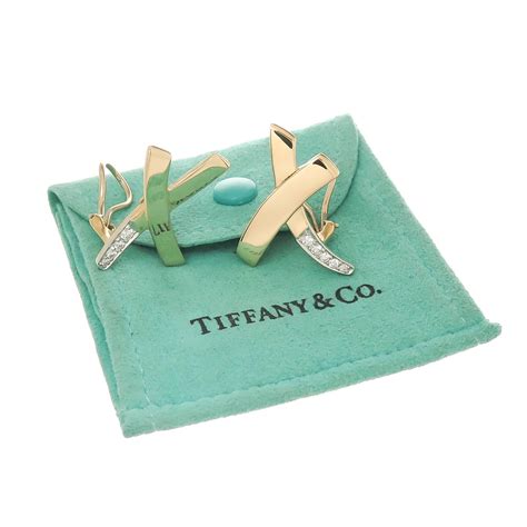 Tiffany And Co Paloma Picasso Large Diamond Gold X Earrings At 1stdibs