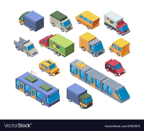 Urban Transport Isometric 3d Royalty Free Vector Image