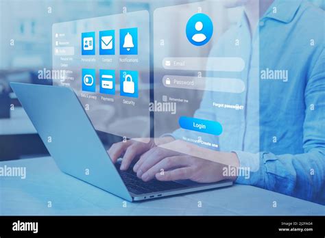 Login Page With Password To Access Online Profile Account Secured