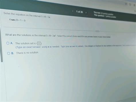 Solve The Equation On The Interval 0