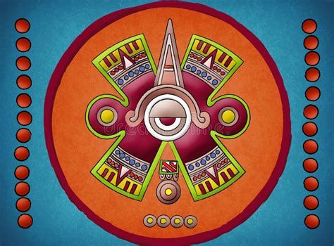 Aztec Mayan Symbol Illustration Codex Style Stock Illustration