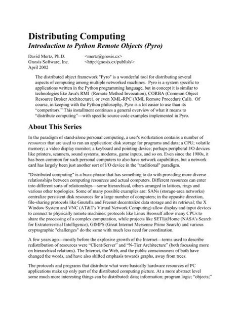 Introduction To Python Remote Objects Pyro Gnosiscx