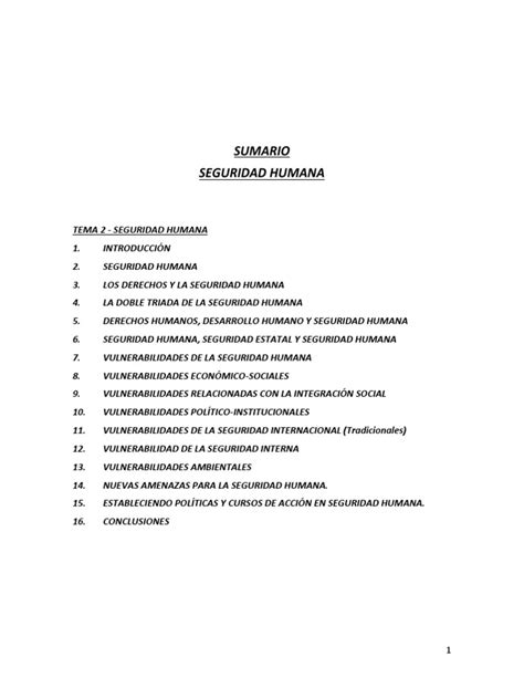 Seguridad Humana Tema 2 Pdf Seguridad Humana Valores