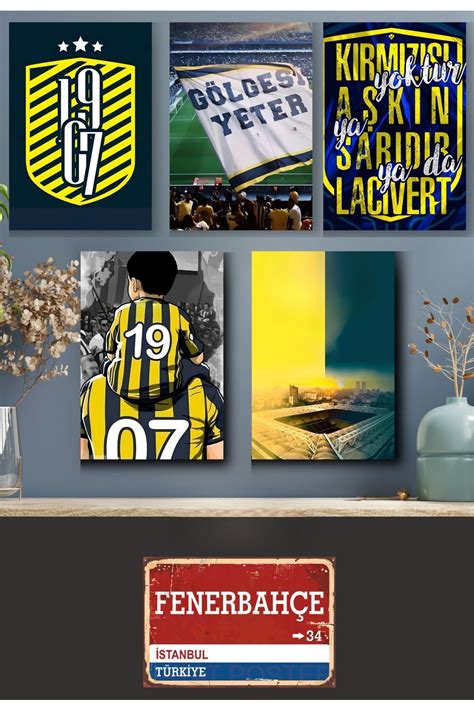 Tablox Fenerbahçe Efsane Sözleri Ahşap Poster Altılı Set 1adet 20