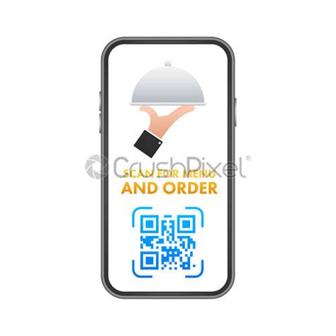 scan for menu and order qr code scan icon customer stock vector