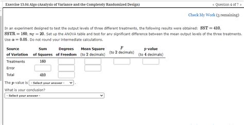 Solved Exercise 1304 Algo Analysis Of Variance And The
