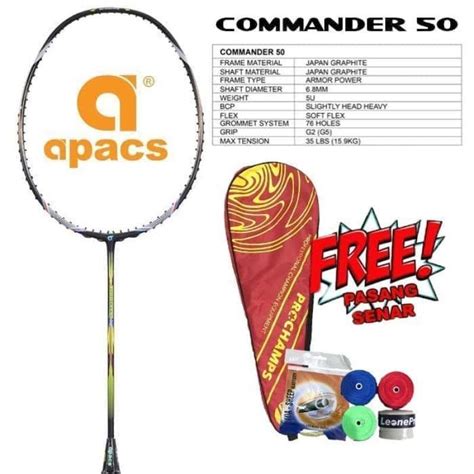 Jual Apacs Commander Raket Badminton Original Black Lime Di