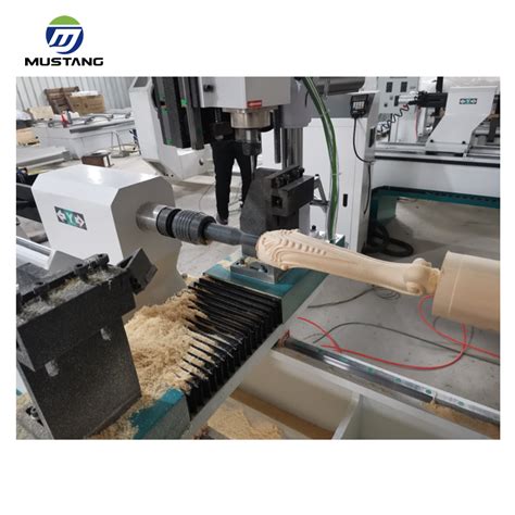 Mustang 4 Axis CNC Wood Turning Lathe Engraving Machine Price 4 Axis CNC Wood Turning Lathe