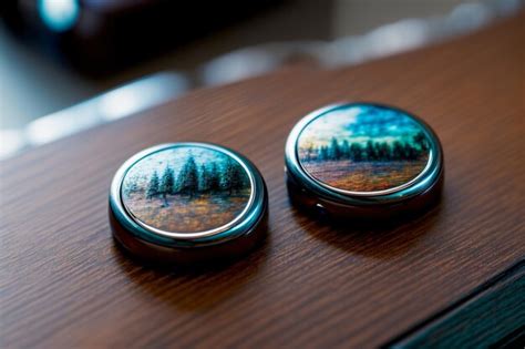 Premium Ai Image A Couple Of Buttons Sitting On Top Of A Wooden Table Generative Ai