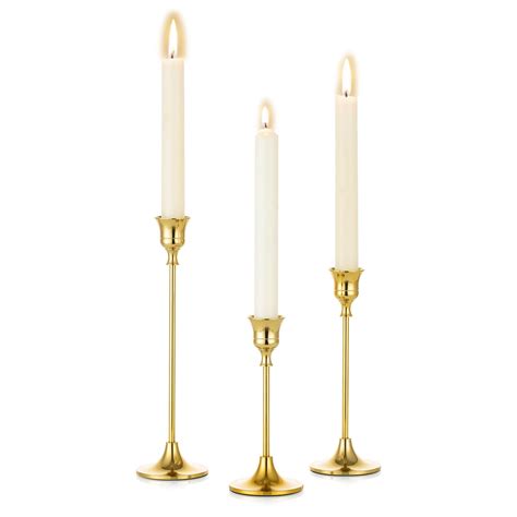 Brass Candlestick Holder Set Of 3 Romadedi