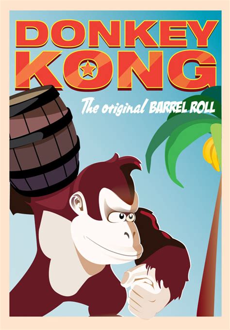 Nintendo Donkey Kong Barrel Roll Game Poster Unframed Etsy