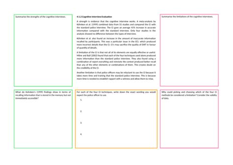 Aqa Psychology Memory Scheme Of Work Teaching Resources