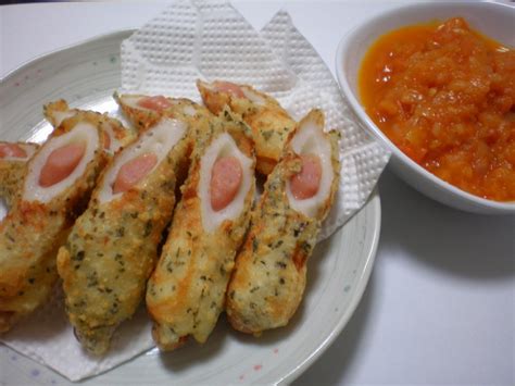 ポークビッツinちくわの洋風磯辺揚げ By アッキキャプテン 【クックパッド】 簡単おいしいみんなのレシピが350万品
