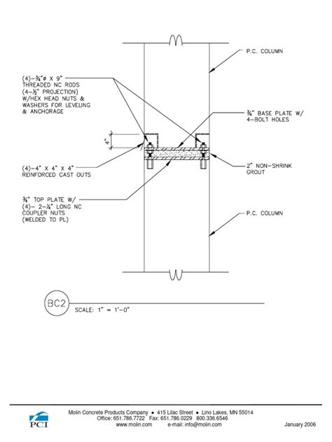 Detail Bc2 Precast Column Connection To Precast Column Pdf