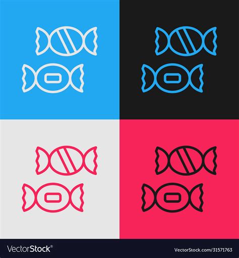Pop Art Line Candy Icon Isolated On Color Vector Image