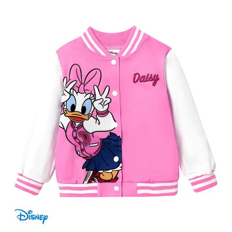 Disney Girls Bomber Jacket Minnie Mouse Daisy Colorblock Varsity