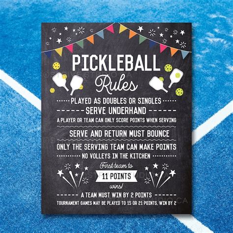 Pickleball Rules Sign Outdoor Etsy