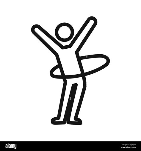 Stick Man Hoop Icon Linear Vector Graphics Sign Or Symbol Set For Web App Ui Stock Vector Image