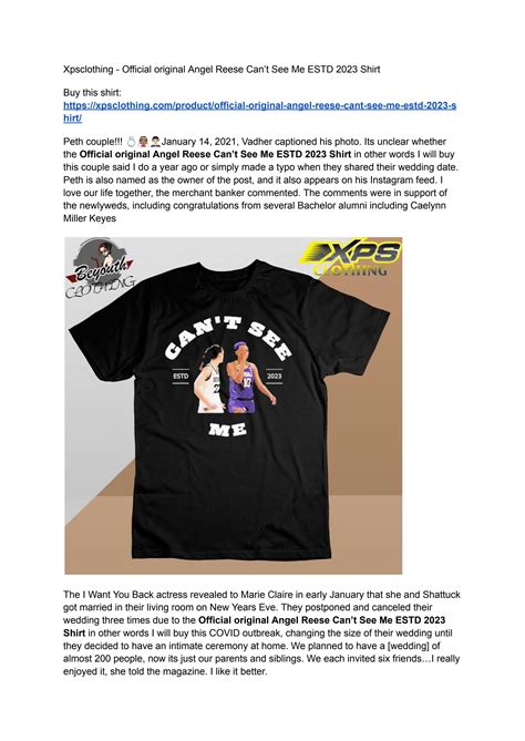 Xpsclothing Official Original Angel Reese Cant See Me Estd