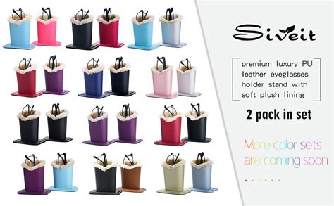Siveit Eyeglass Holders Pu Leather Eyeglass Holder Stands