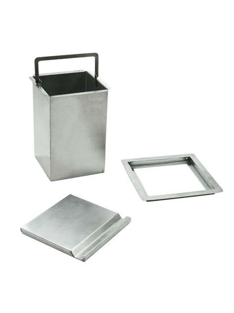 Lixeira De Embutir Quadrada Inox Litros