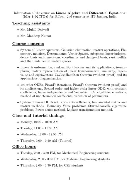 course handout pdf linear map eigenvalues and eigenvectors