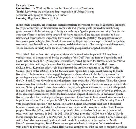 Kindly Guide Me To Improve My Position Paper Rmun