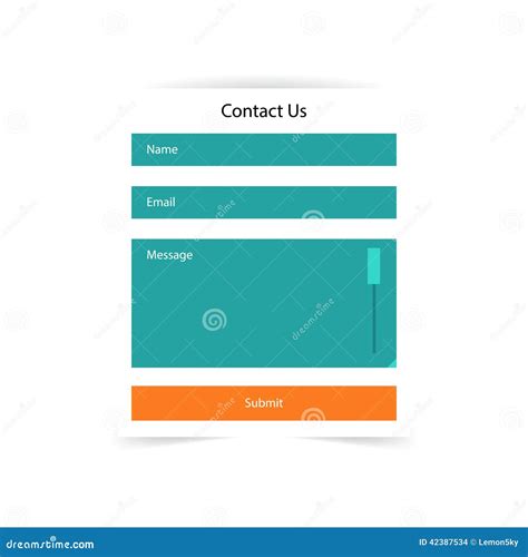 Simple Contact Us Form Templates Vector Template Stock Vector Image