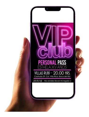 Invitaci N Digital Xv A Os Pase Vip Ne N Antro Imprimible