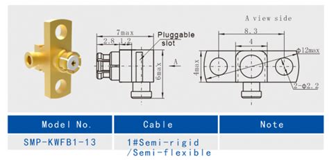 Semi Rigid Flexible Cable Female Smp Rf Connector 0 29mm Inner Conductor