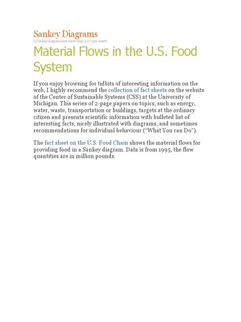Sankey Diagram Shows Us Food Material Flows Pdf Foods Nature