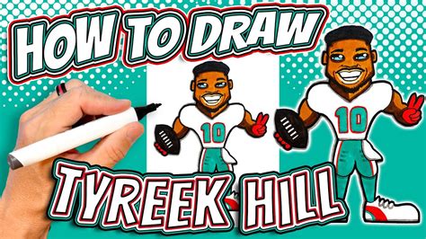 How To Draw Tyreek Hill Miami Dolphins NFL Football Team YouTube