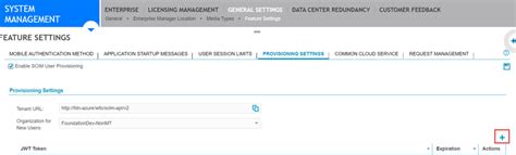 Create A Jwt Token In The Provisioning Settings Of The Wfo Feature Settings