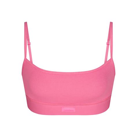 Cotton Rib Scoop Bralette Sugar Pink