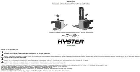 Hyster Forklift Class Electric Motor Hand Trucks A P SD Service Manuals Auto Repair